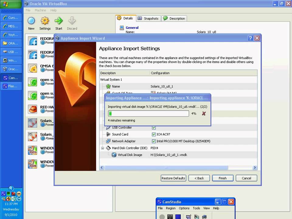 How import virtual machine in oracle sun virtual box - YouTube