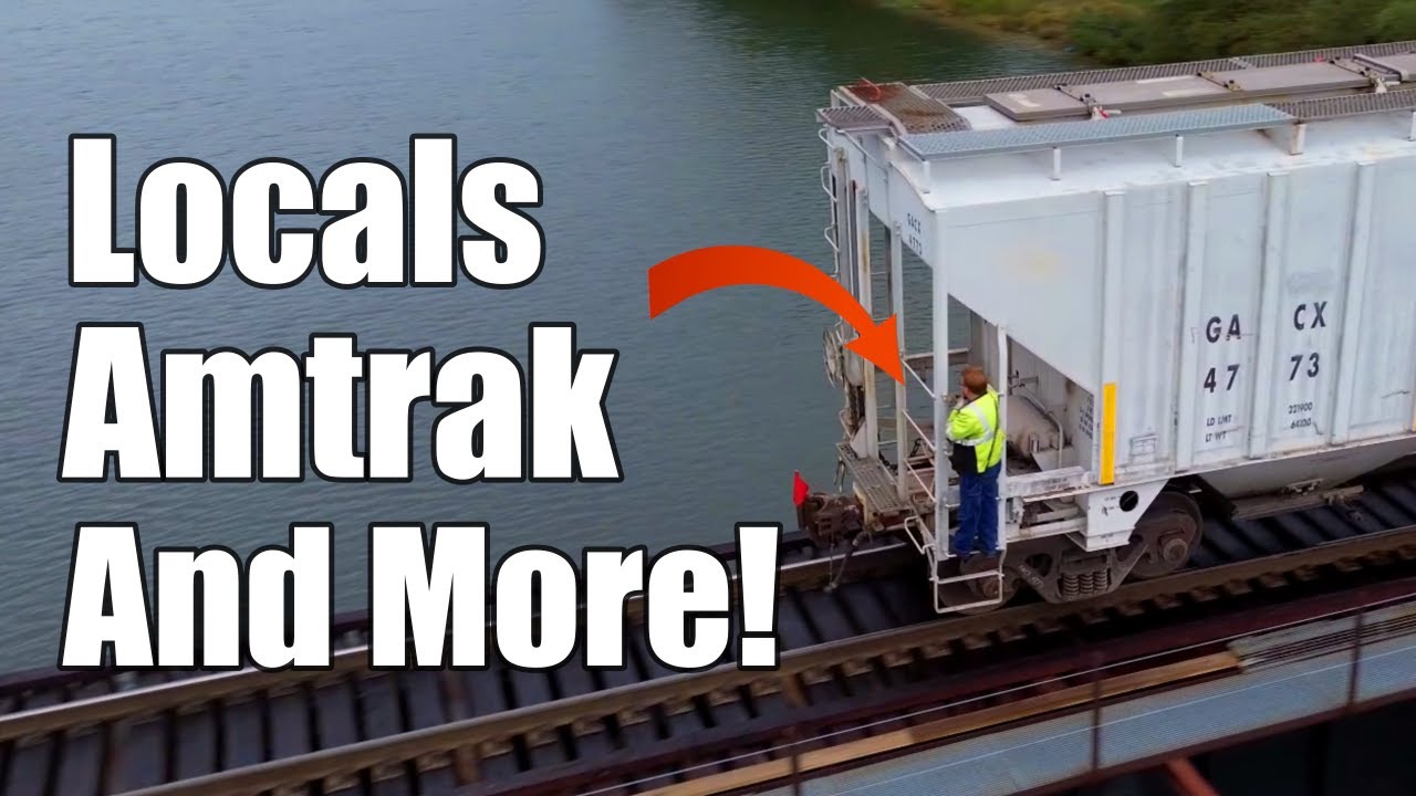Brave Conductor On Bridge! Locals, Amtrak & More at Deepwater, WV ...