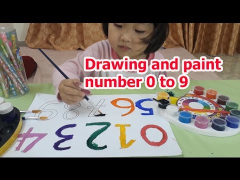 Drawing Number 0 to 9 and Coloring Number Teach Drawing to Kids - YouTube