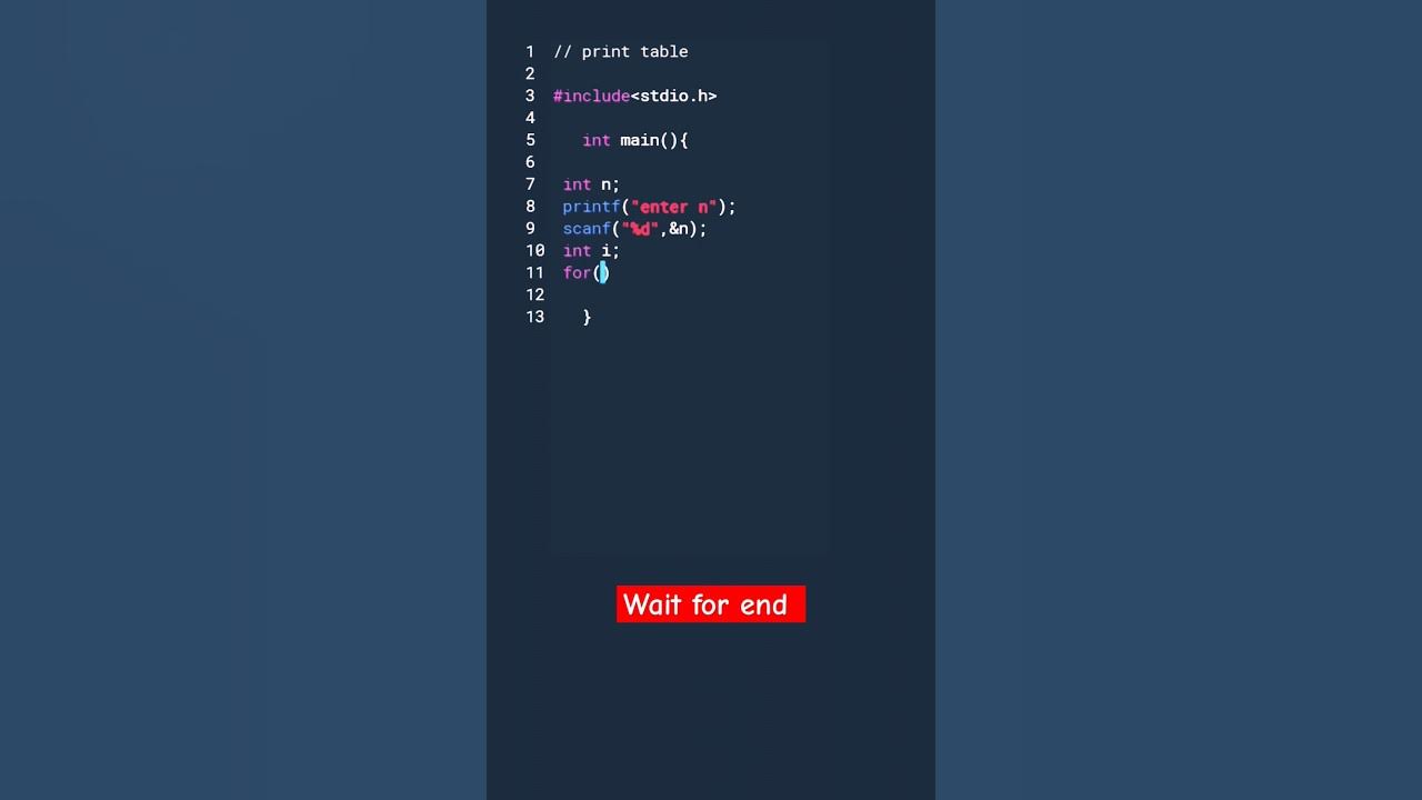 Print Table In C Programming Shorts Shortscodingwithricky Youtube