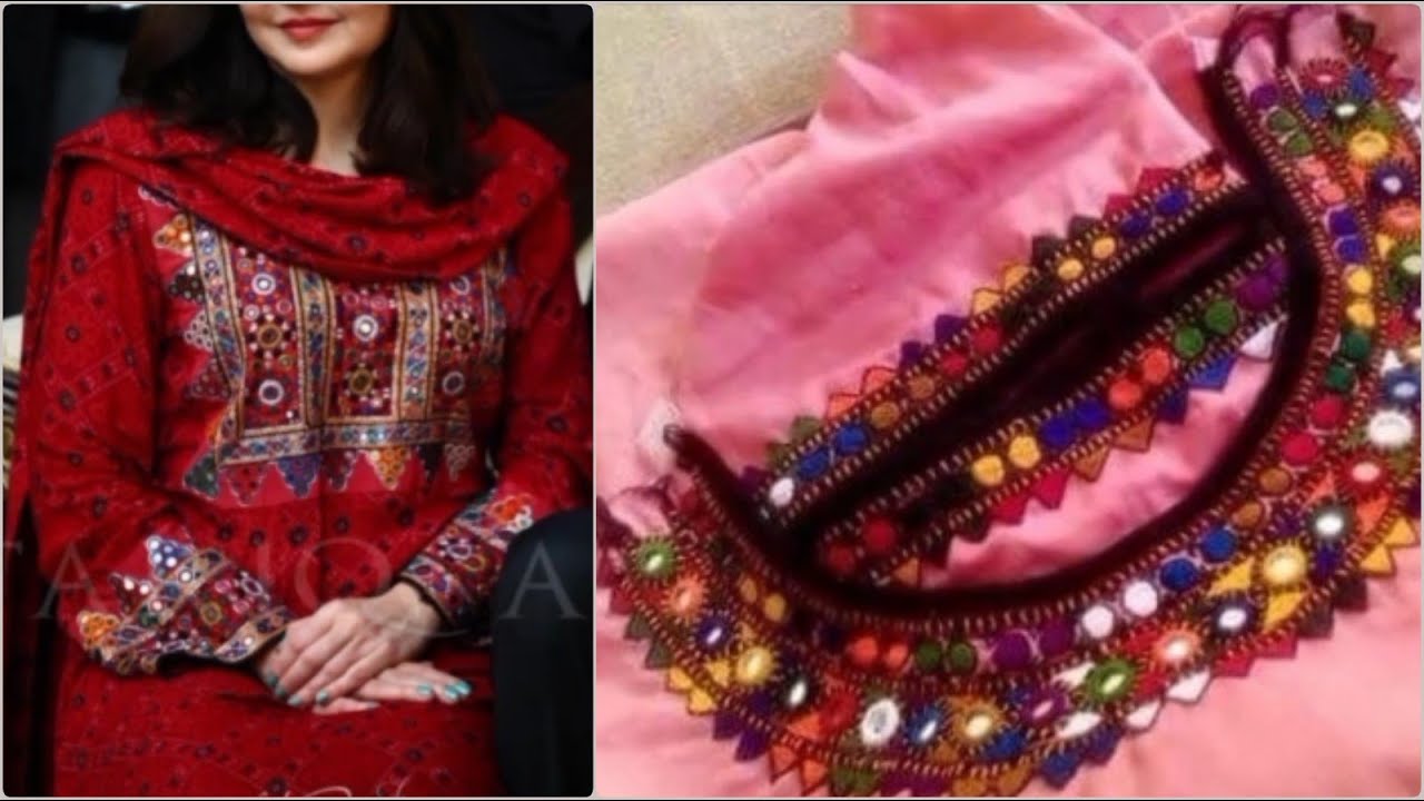 Mirror Work With Traditional Sindhi Hand Embroidery Designs - YouTube