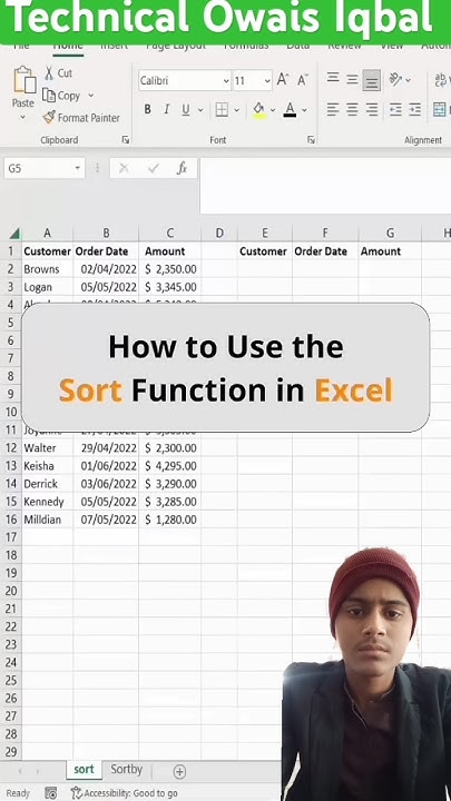 Sort function in excel #excel #microsoft #tips #newexcel #computerhacks #excelworld - YouTube