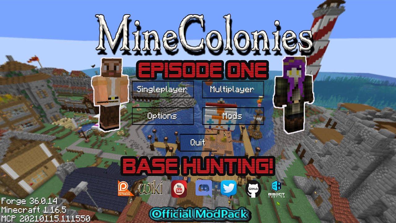 Modded MineCraft With Hubby! Mine Colonies EP1! Base Hunting! - YouTube