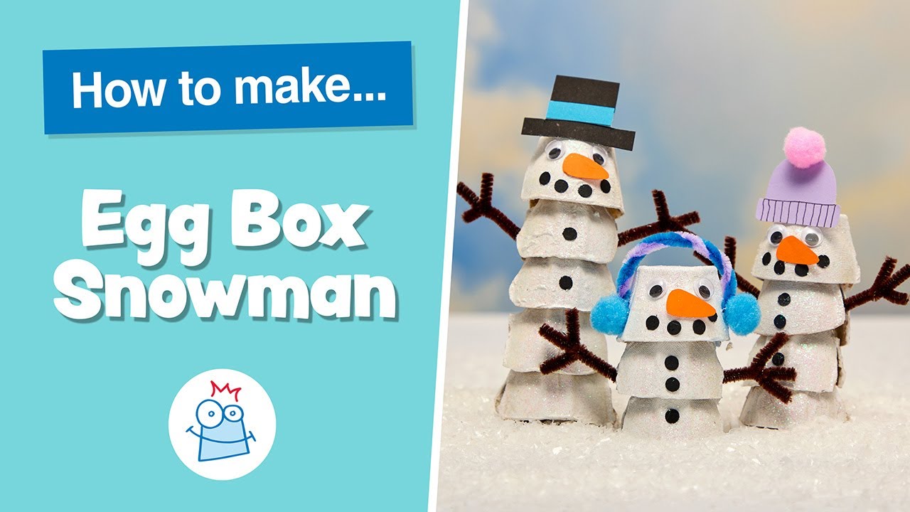 How To Make An Egg Box Snowman | Baker Ross - YouTube
