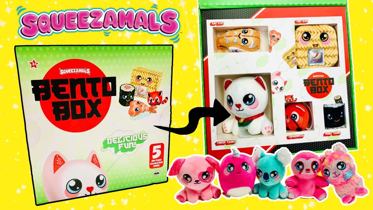 New SQUEEZAMALS BENTO BOX + PICNIC PACK + 3Deez Squishies! - YouTube