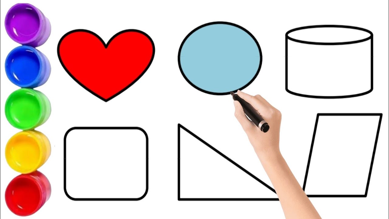 drawing 2D shape song preschoool learning video - YouTube