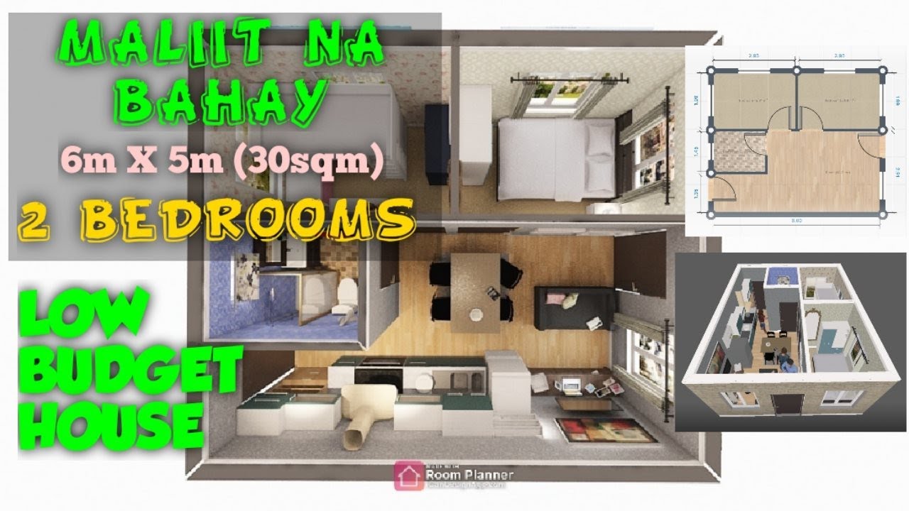 30SQM SUPER LOW BUDGET 2 BEDROOM HOUSE MALIIT NA BAHAY 6X5M