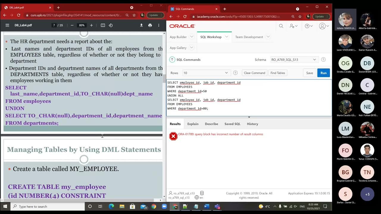 Databases 4 Set Operator Table Management Sequences Synonyms Indexes Views Youtube