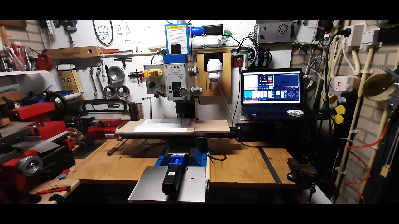 Ombouw HBM BF20 freesbank naar CNC machine - YouTube