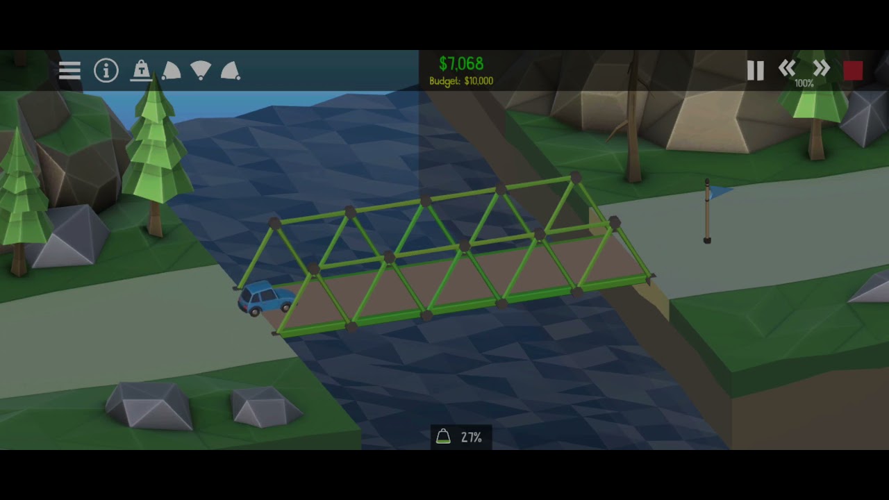 1-01 Ten Meter Simple Bridge. Polybridge 2 Android. - YouTube