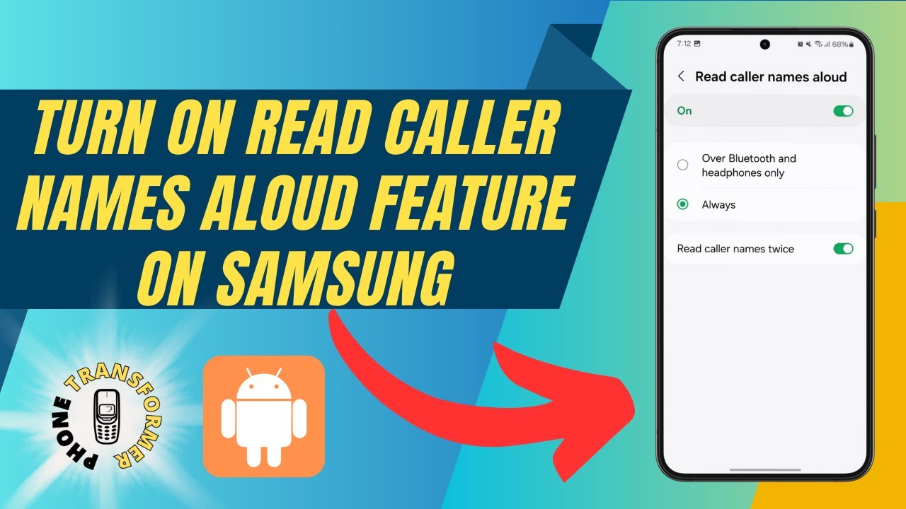 How to Turn on Read Caller Names Aloud Feature on Samsung - YouTube