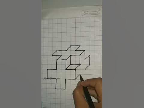 3D drawing || 3d cube drawing || #cube #3d #drawing #shorts - YouTube