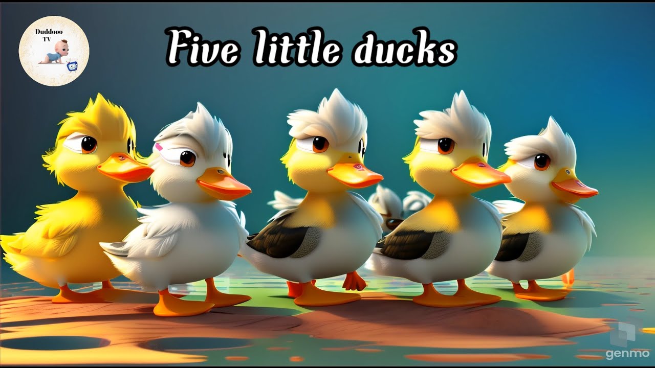 Five little ducks rhymes @DuddoooTv #kids #english #animation # ...