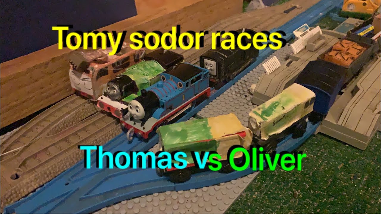 Tomy sodor races Thomas vs Oliver - YouTube