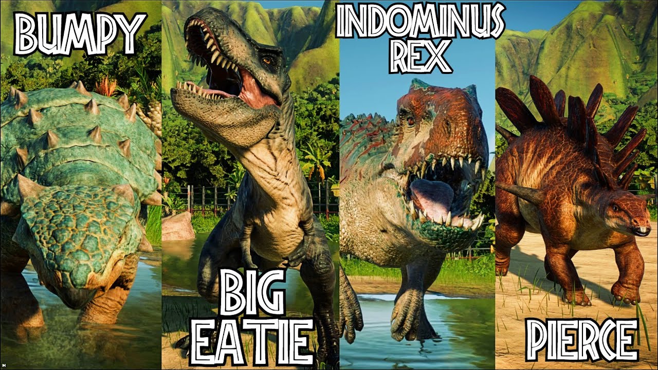 Big Eatie vs Pierce vs Bumpy vs Indominus Rex FIGHT | CAMP Cretaceous ...