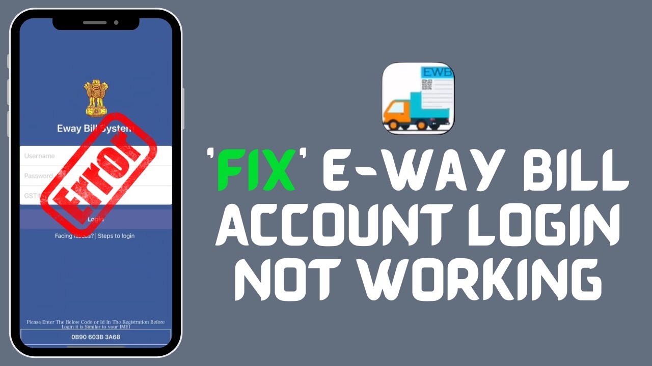 How to Fix E-Way Bill Account Login Not Working 2024? - YouTube
