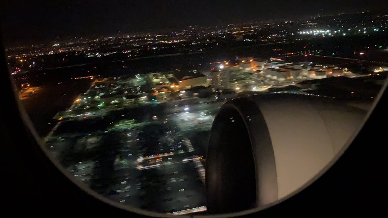 Turkish Airlines 777-300ER Night Time Take off From Los Angeles - YouTube