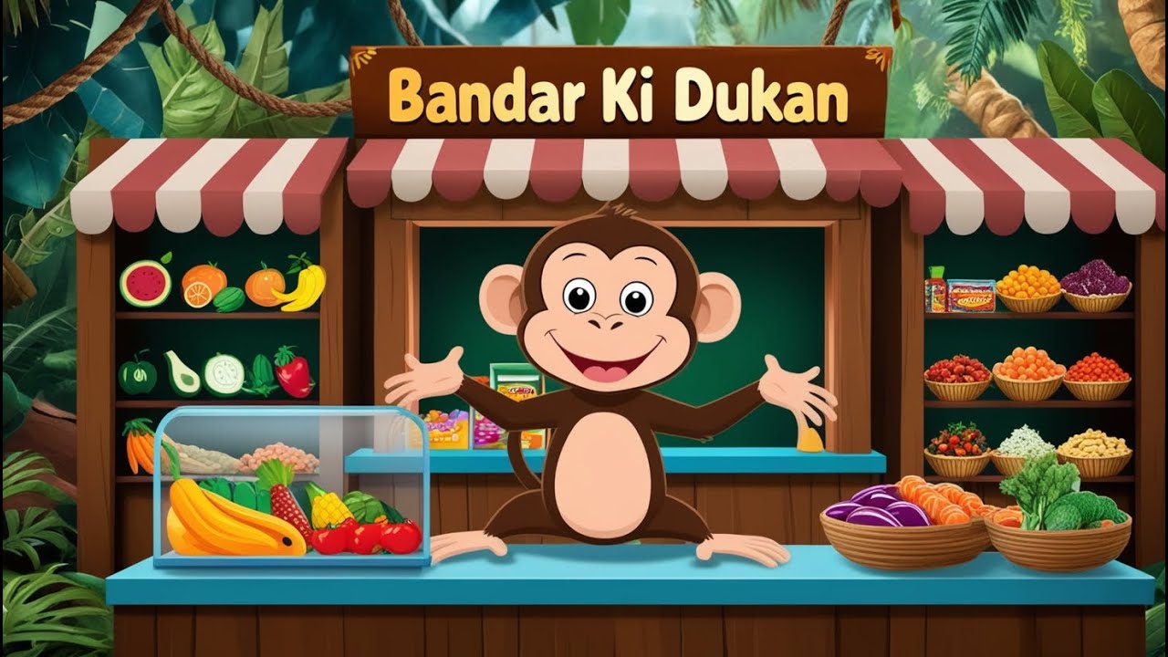 Ek Bandar Ne Kholi Dukaan बंदर ने दुकान खोली | @irsamuneebkids Nursery ...
