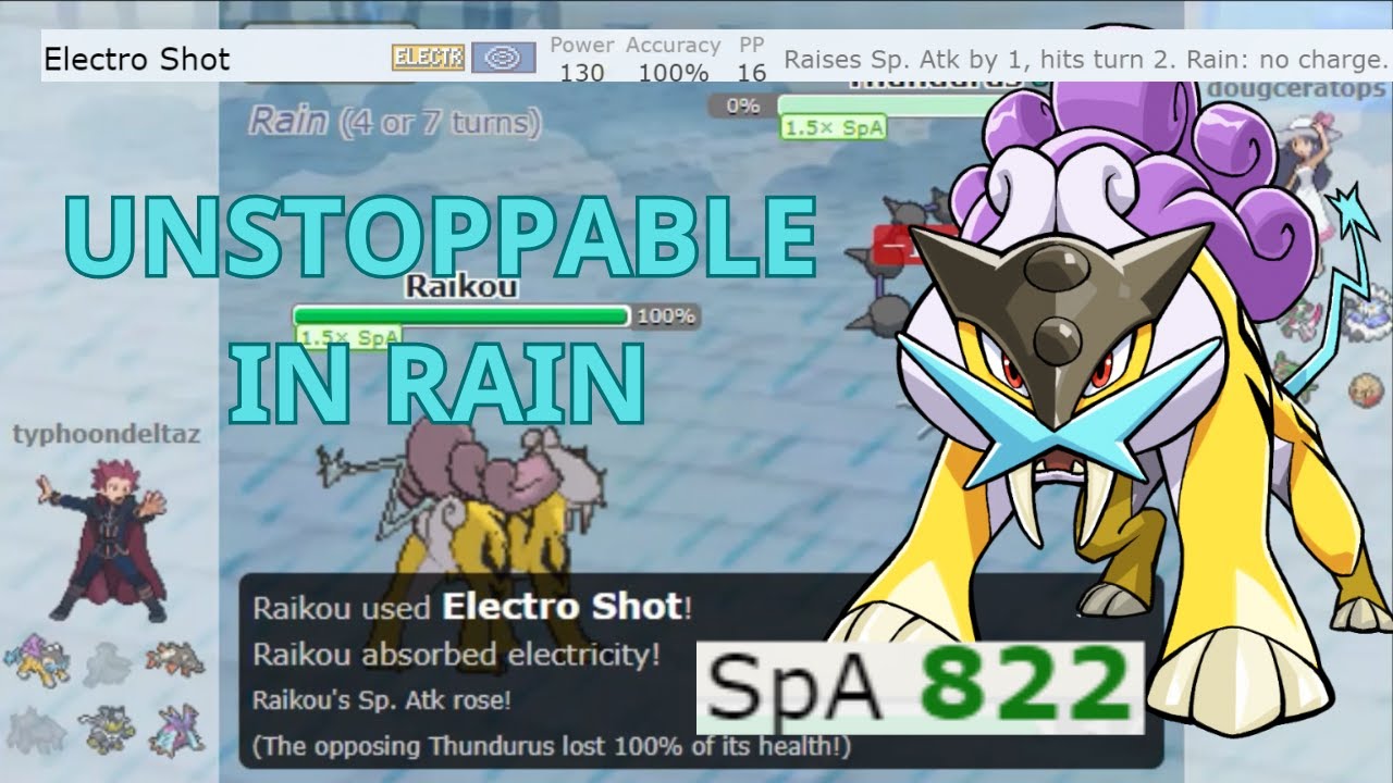 ELECTRO SHOT RAIKOU in a monster under the rain!!! | Pokemon Showdown ...
