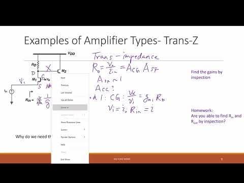 L23-3 Input and Output Impedance of Transimpedance Amplifier CG+SF - YouTube
