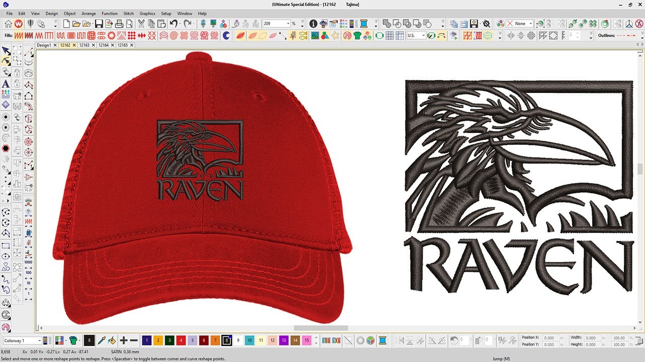 Raven Software Embroidery logo for Cap - YouTube