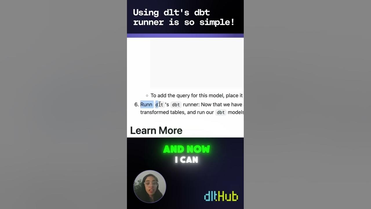 dlt dbt runner (Workshop: Python ELT with dlt from Zero to hero) - YouTube
