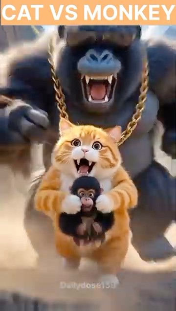 Cat VS Monkey (HD) Funny Pets. #shorts #funny #viralvideo #kidsstories ...