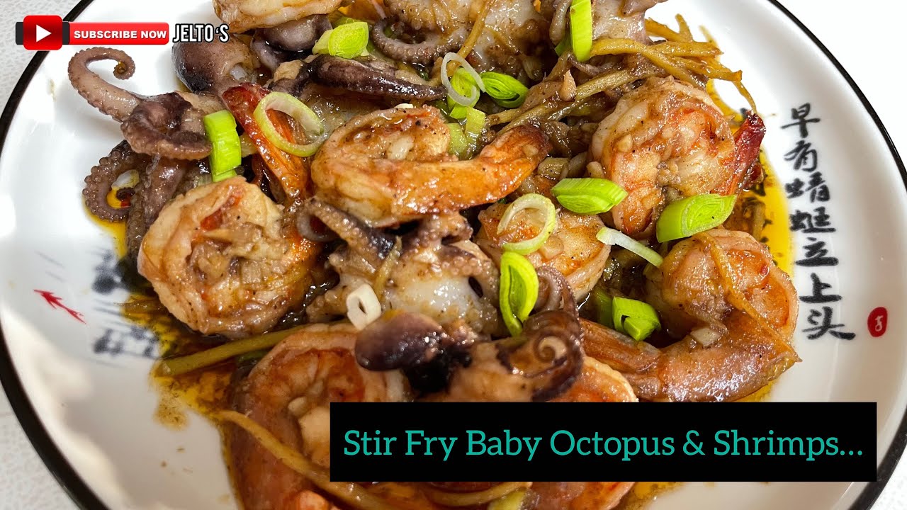 Ginger Octopus & Shrimps | Stir Fry Seafood - YouTube