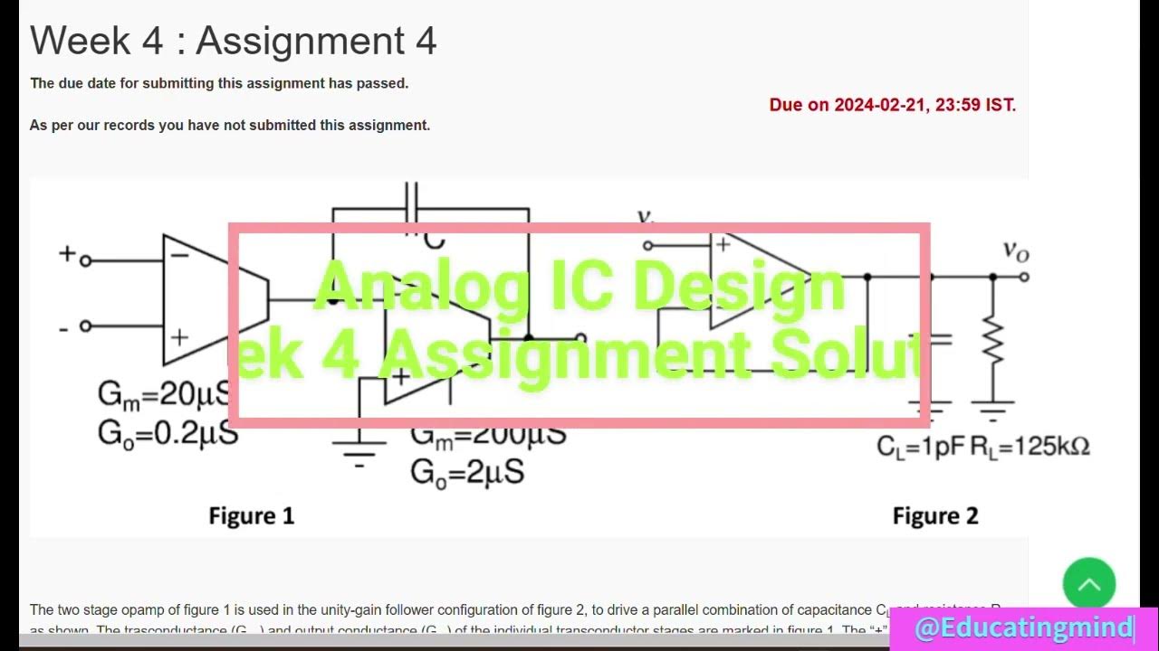 Analog IC Design Week 4 Assignment Solution - YouTube