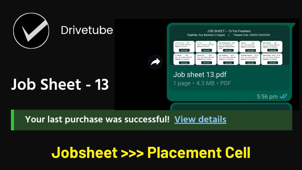 What is Jobsheet? | Job Sheet Powerful Than Placement Cell | Drivetube ...