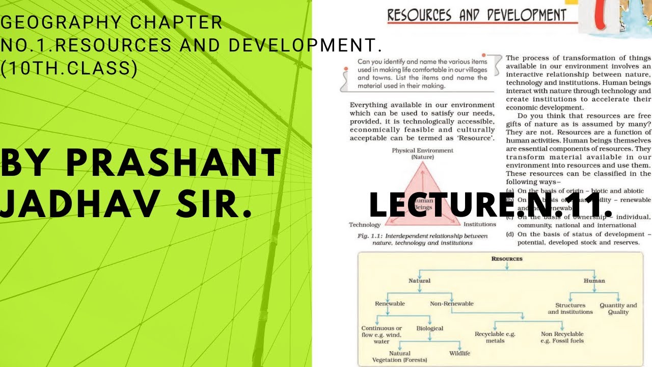 Class 10th geography |chapter No.1. Resources and development | lecture ...