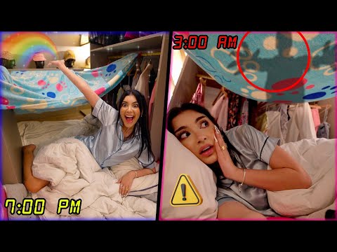 SOBREVIVIENDO 24 HORAS ENCERRADA en MI CLOSET!! ⚠️ CHALLENGE / Lulu99