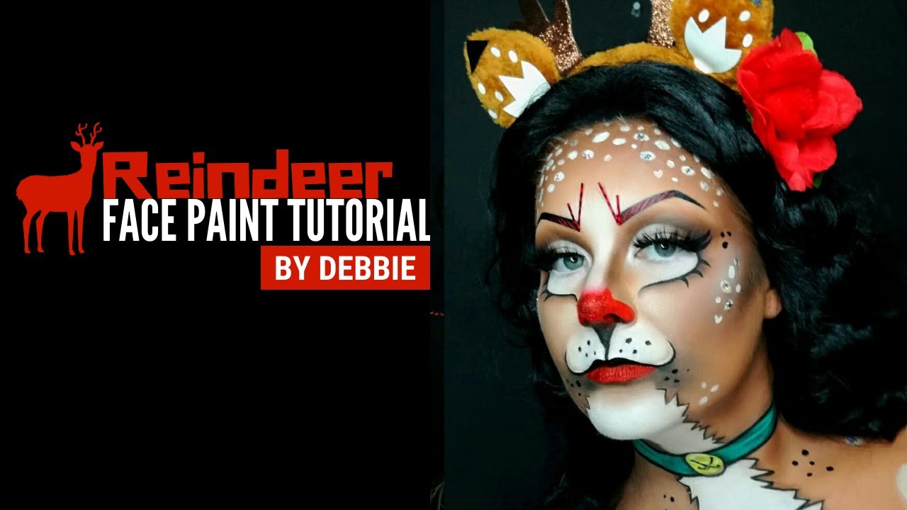 Reindeer Face Paint Tutorial | Reindeer Face Art | Rudolph Makeup - YouTube