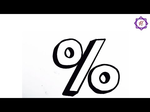 3d Percentage symbol drawing Step by step for beginners - YouTube