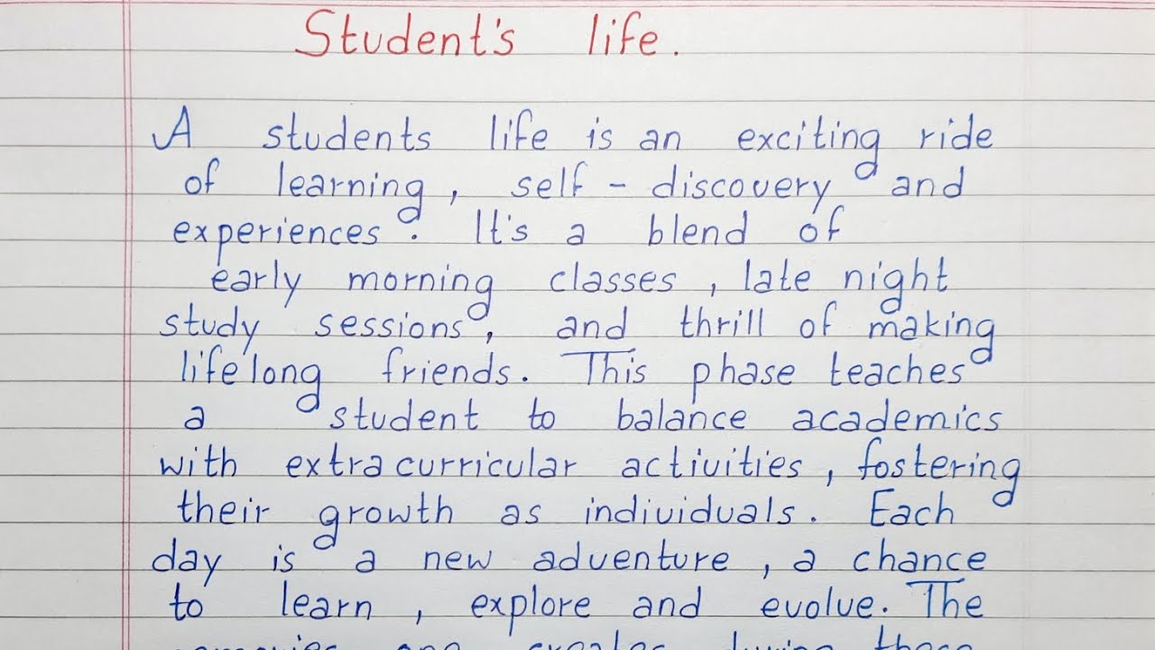 Write a short essay on Student's Life | Essay - YouTube