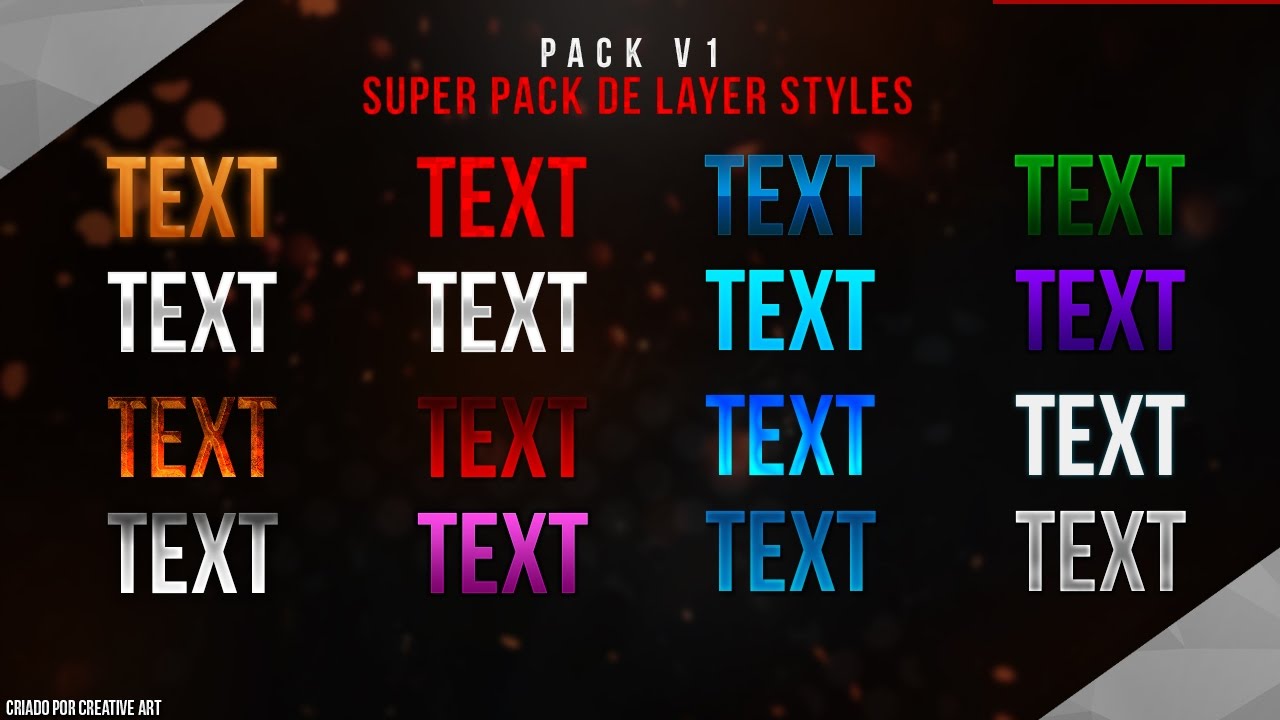 PACK DE LAYER STYLES FREE V1! | Photoshop CC & CS6 - YouTube