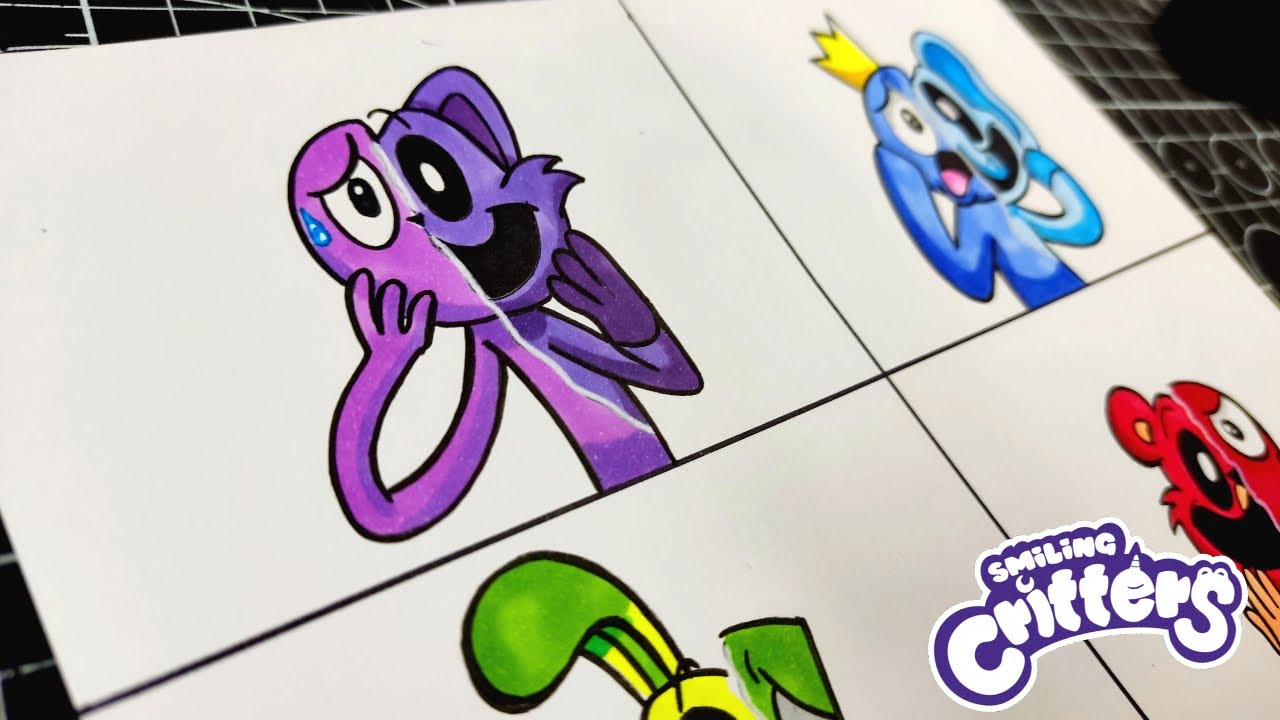 DIBUJANDO a LOS SMILING CRITTERS pero son RAINBOW FRIENDS de POPPY ...