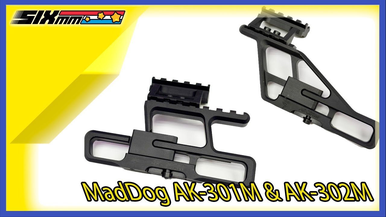 [MadDog] AK-301M / AK-302M Rear-Biased Lower Scope Rail [BLK] - YouTube