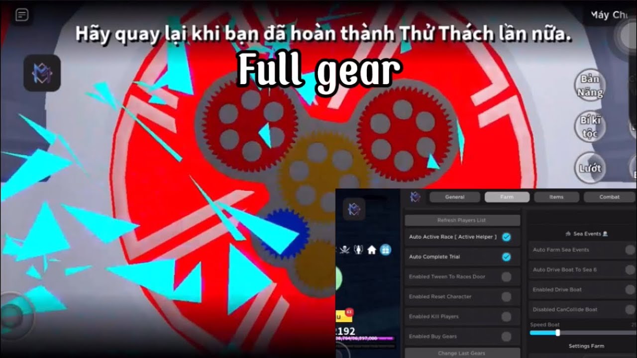 Thử thách up v4 tộc cyborg ngoài sever thường (mua maru) #roblox # ...