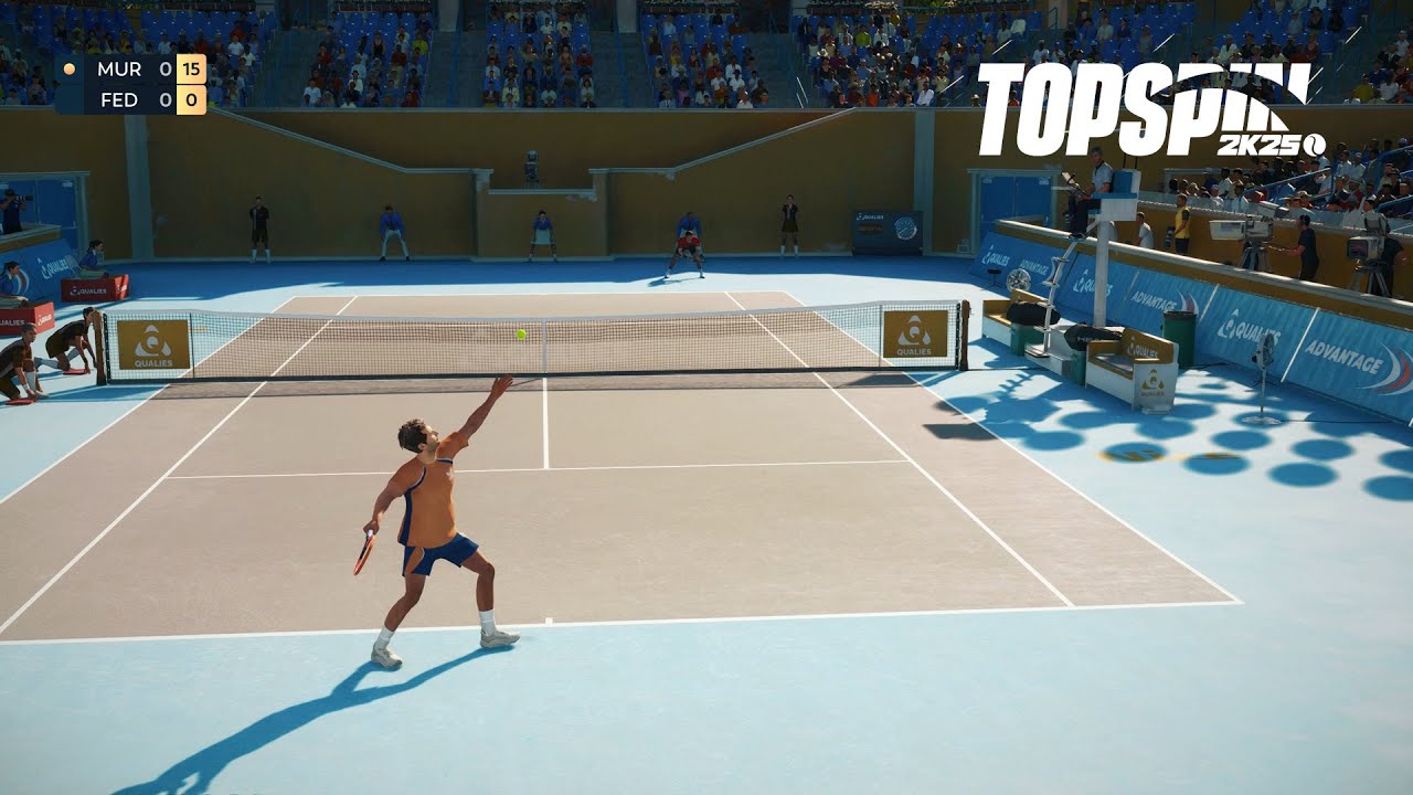 Top Spin 2K25 - COURT LEVEL VIEW - Roger Federer VS Andy Murray - Nice ...