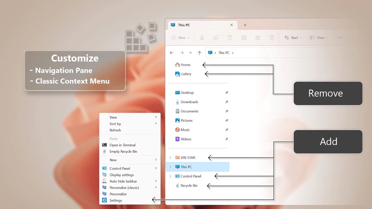 How To Add Or Remove Folder Items In Windows Explorer And Context Menu Youtube