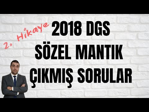 2018 DGS SÖZEL MANTIK (2. Hikaye) Çıkmış Sorular #dgs #ales #kpss