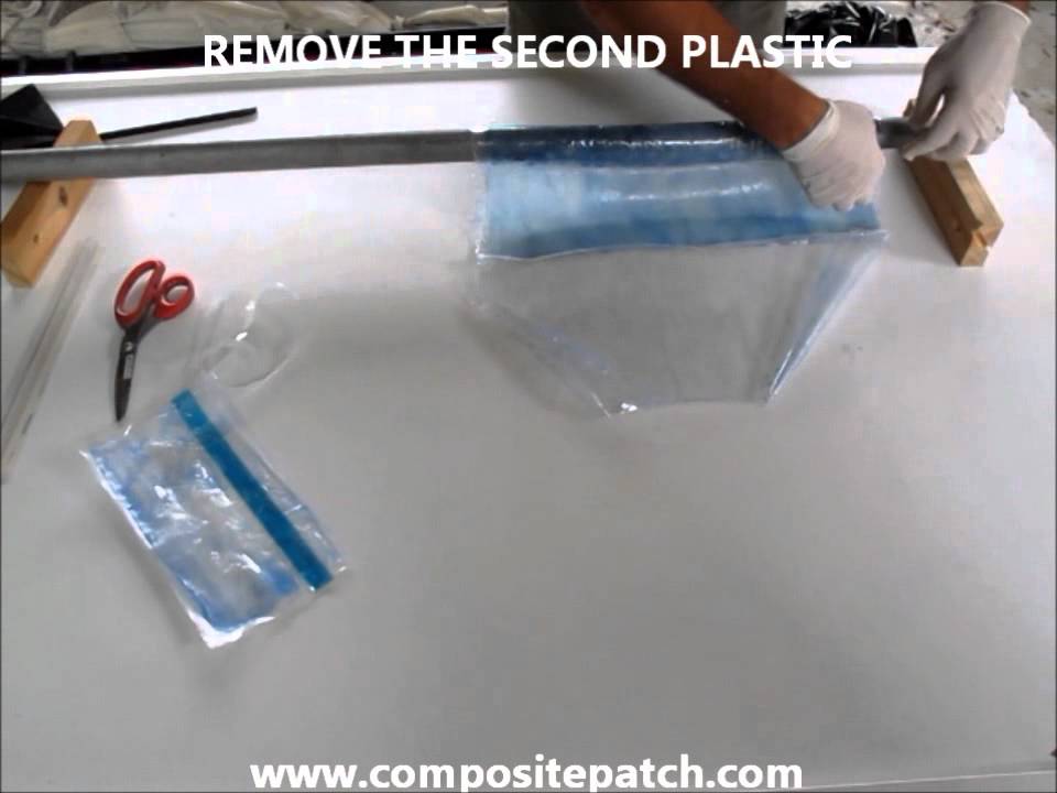 composite patch boat repair - YouTube