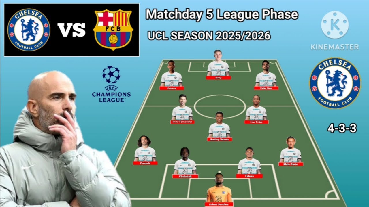 Chelsea vs Barcelona ~ Chelsea 4-3-3 Formations With Santos Matchday 5 ...