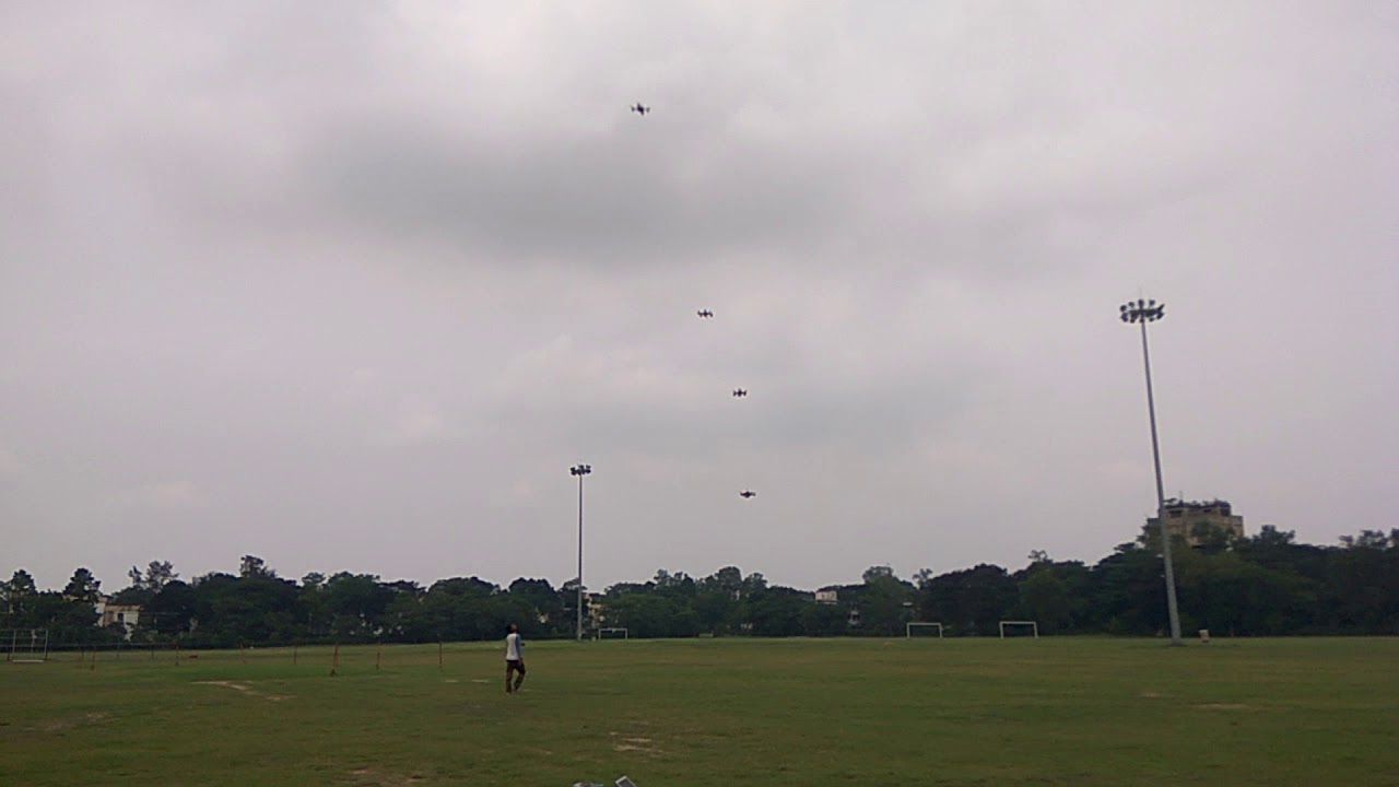 UAV Swarm flight testing, Tata Sports Complex, IIT Kharagpur - YouTube