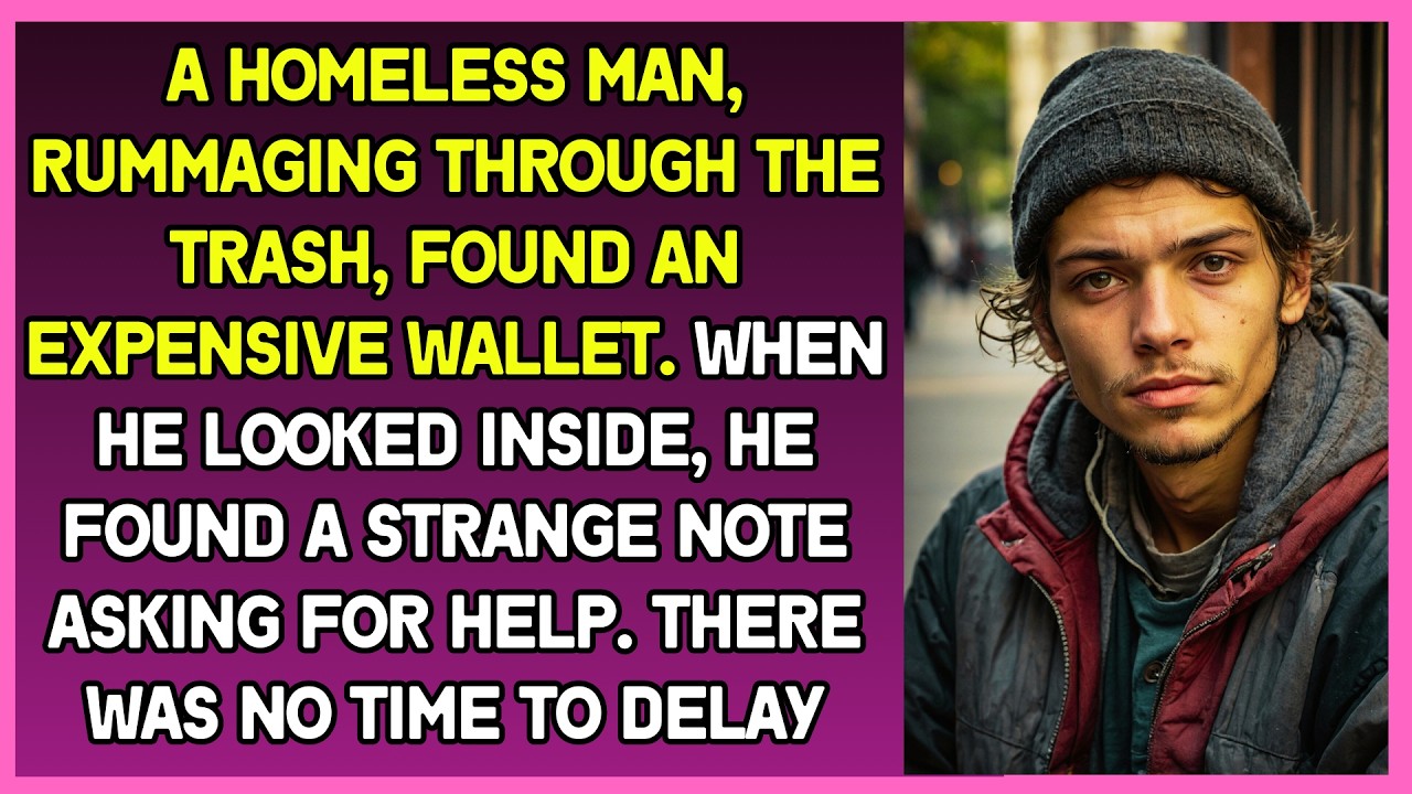 A homeless man, rummaging through the trash, found an expensive wallet ...