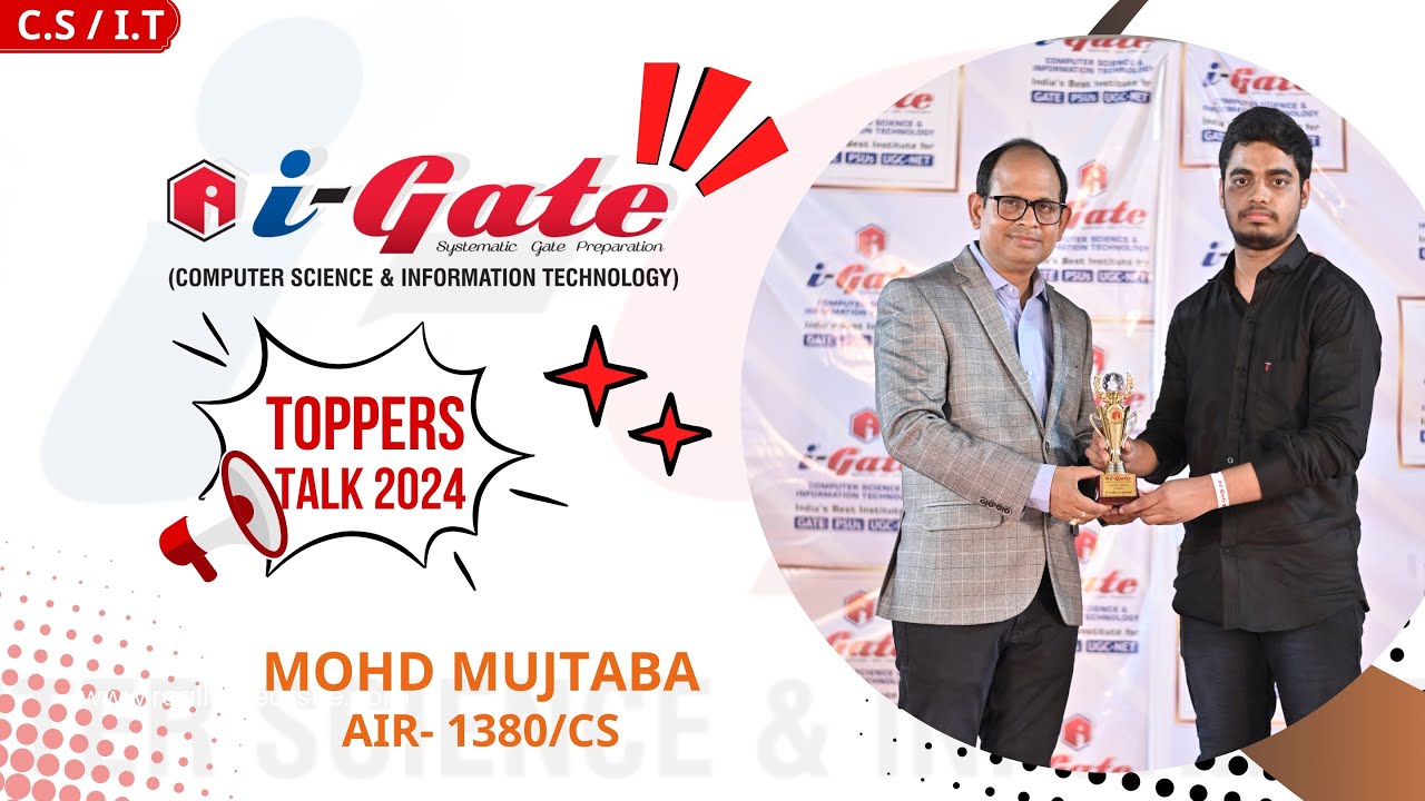 GATE 2024 TOPPERS | AIR 1380 - Md Mujtaba | CS | AMU Aligarh ...