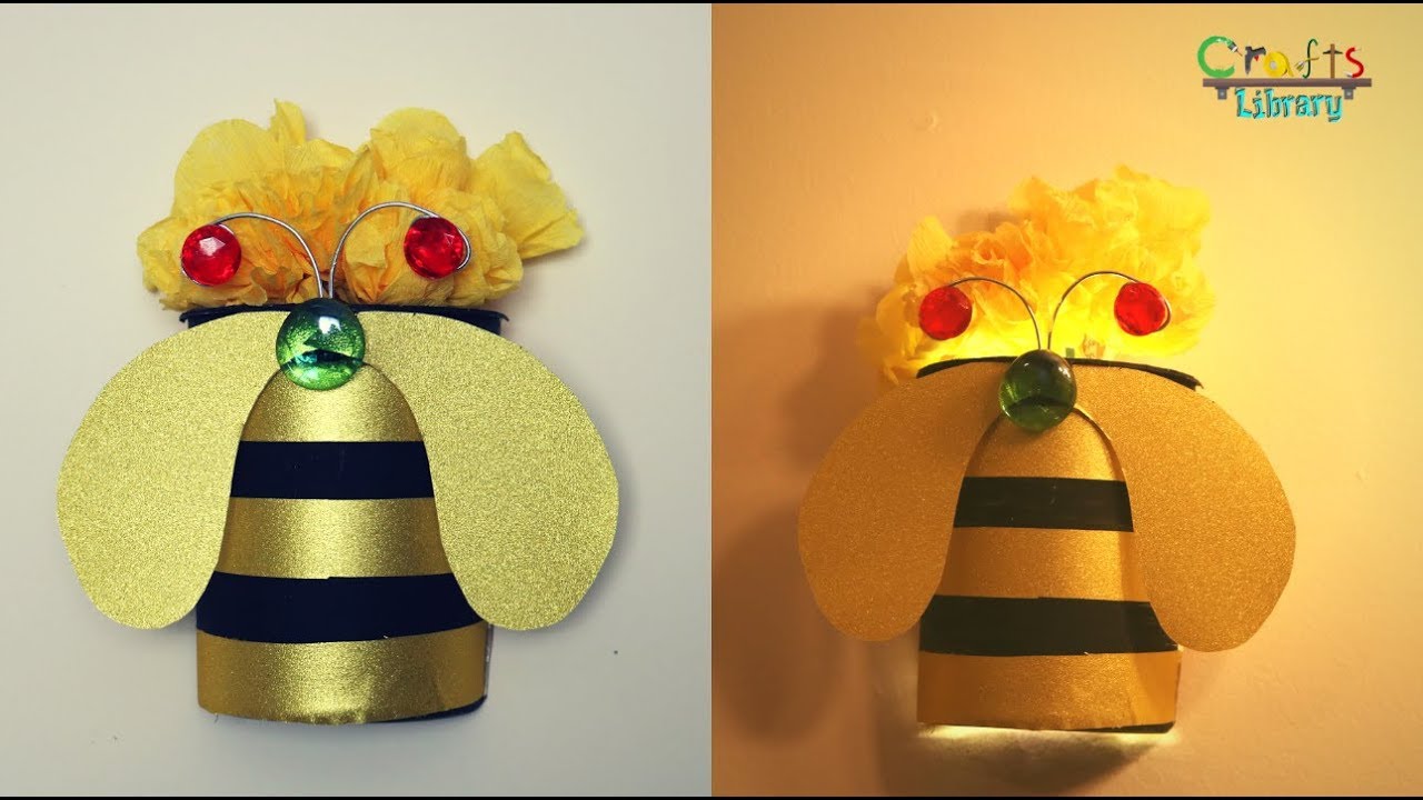 DIY Disposable box Bumble Bee Flower Vase | DIY Flower Vase - YouTube