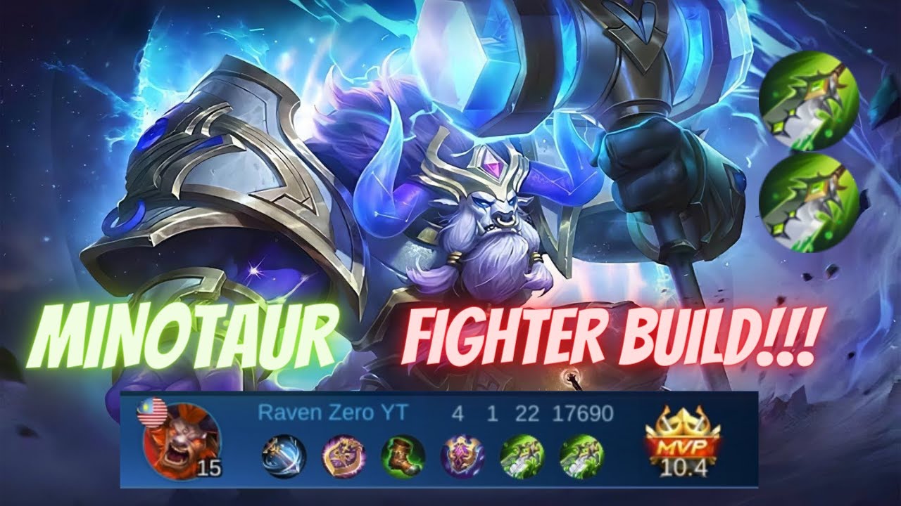 MINOTAUR With FIGHTER BUILD HIGH DAMAGE AND ENEMY WAS SHOCK Mobile ...