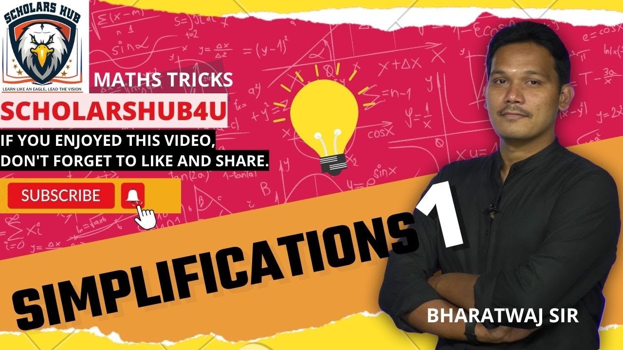 Simplifications 1 Mathstricks Bharathwaj Mathshorts Mathematics 6606